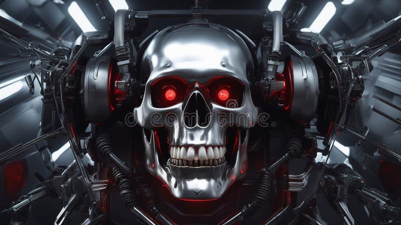 A Robot Skull that Has Been Designed and Built by an Evil Artificial ...