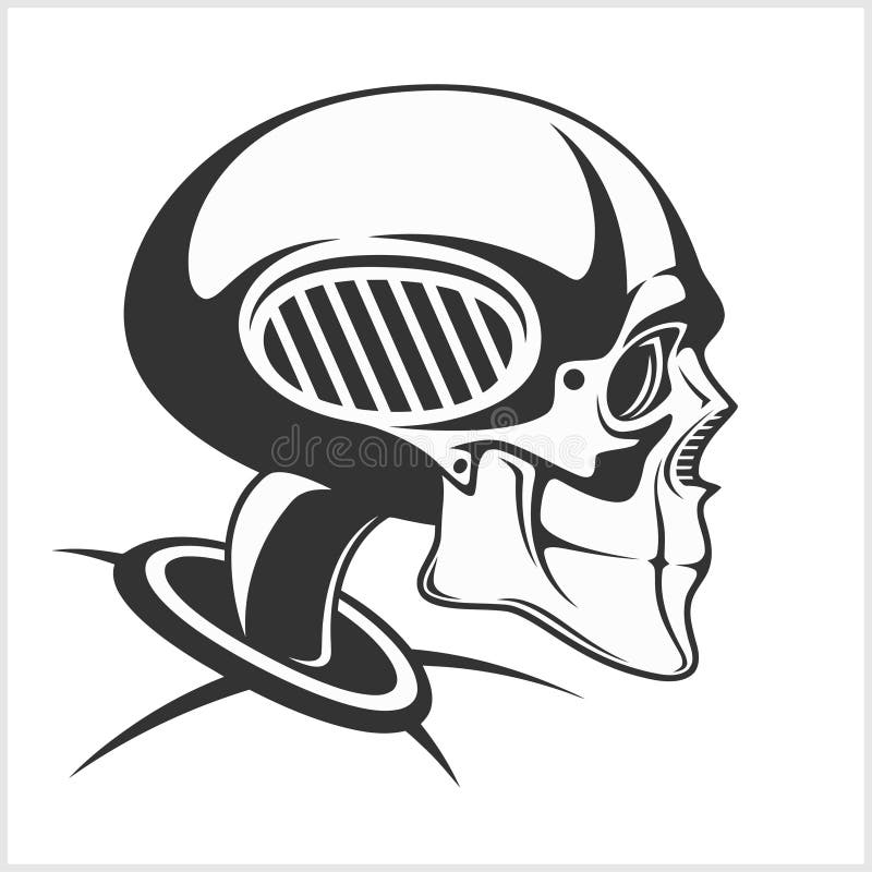 Robot skull illustration stock vector. Illustration of graphic - 68970724