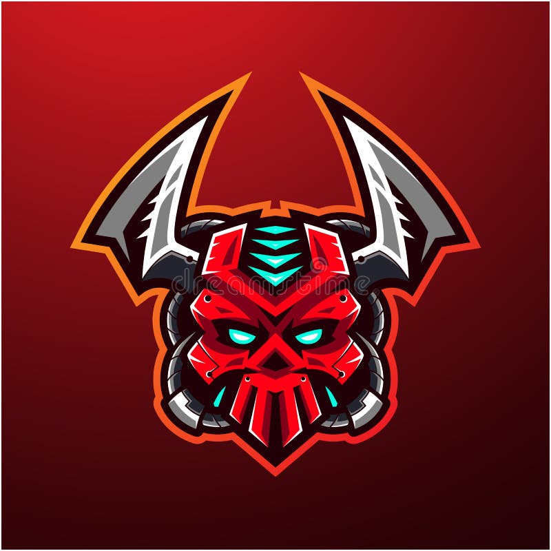 Robot skull mascot logo stock vector. Illustration of tattoo - 180152066