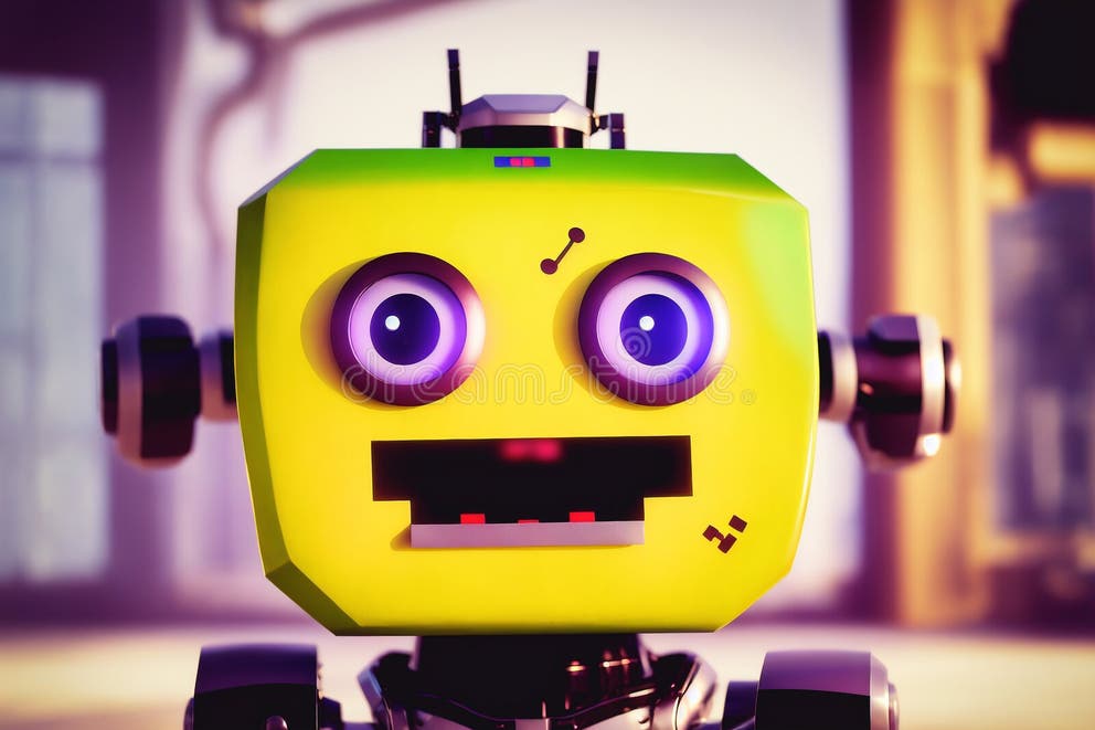 Robot with a Smile on His Face. Cyborg with a Happy Expression on His ...