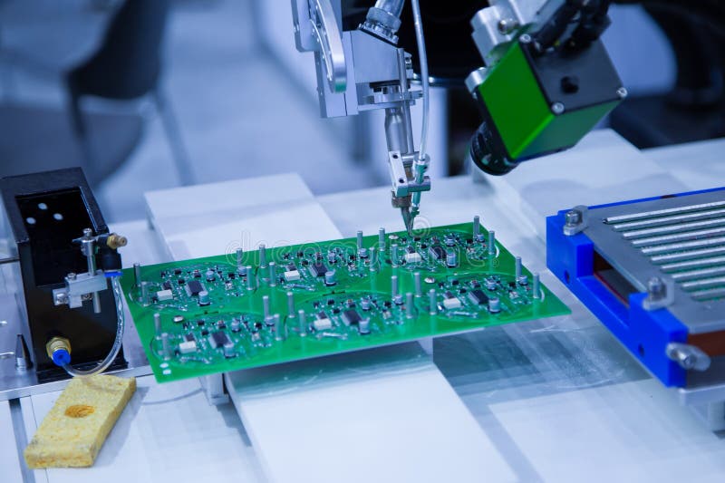 Robot Soldering Circuit Board Stock Image - Image of soldering ...