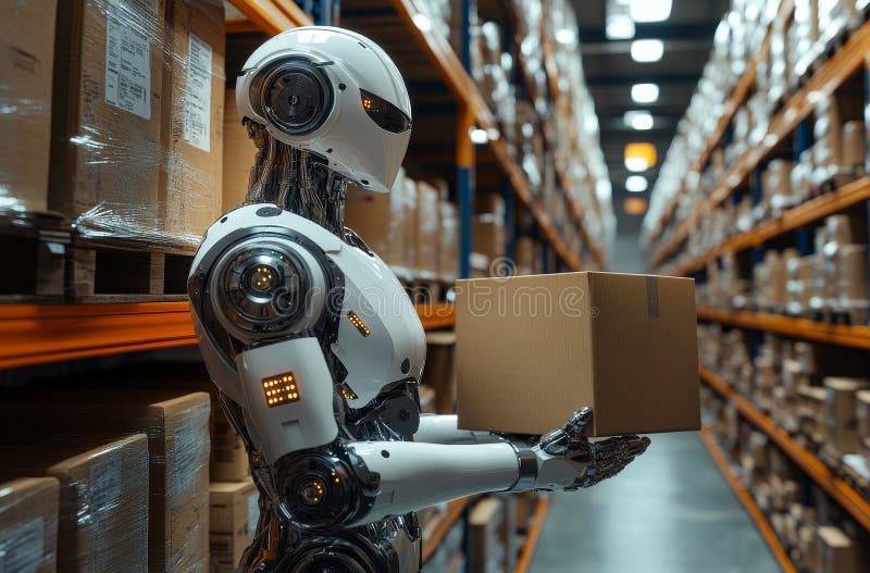 Robot sorting packages stock image. Image of machinery - 365433707