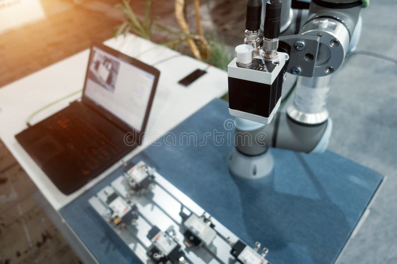 The Robot Sorts the Parts. Automation of Labor Stock Photo - Image of ...