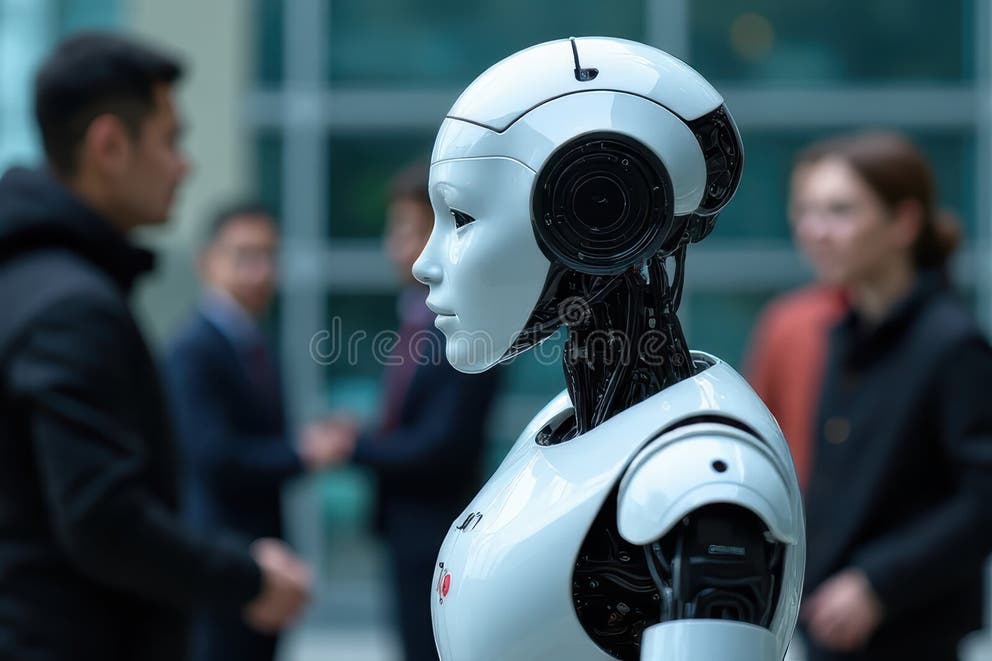 Robot Speech Assistance System Stock Illustration - Illustration of ...