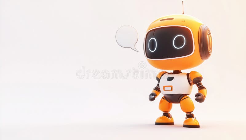 Robot with Speech Bubble stock image. Image of technology - 383276625