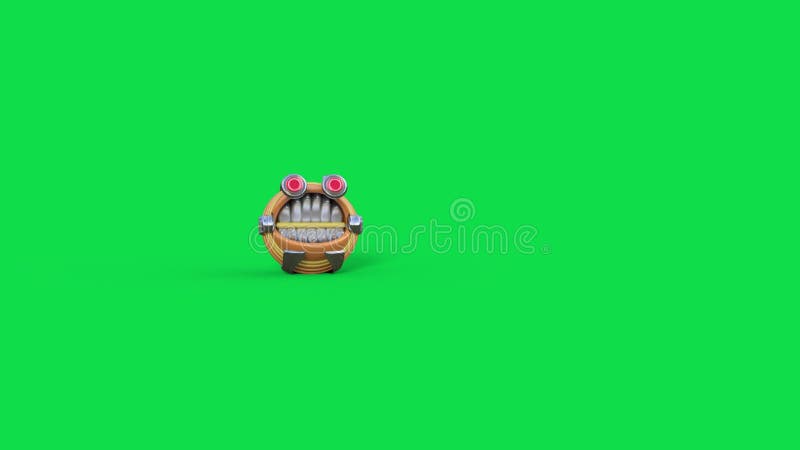 Robot Sphere Green Screen Walkcycle Side 3D Rendering Animation Stock ...