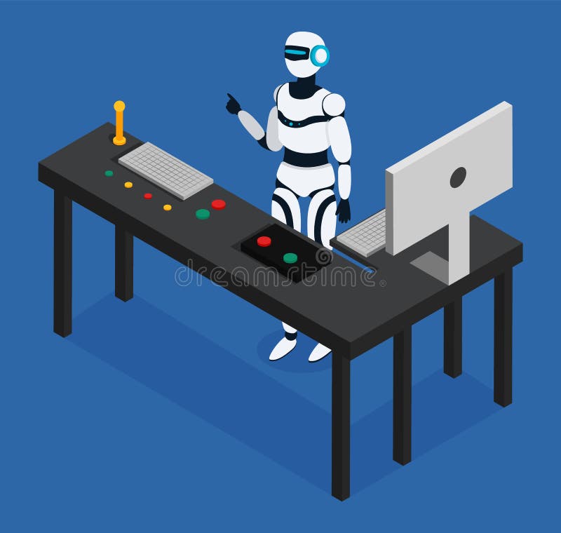 Robot Stand by Control Devices, Modern Technology Stock Vector ...