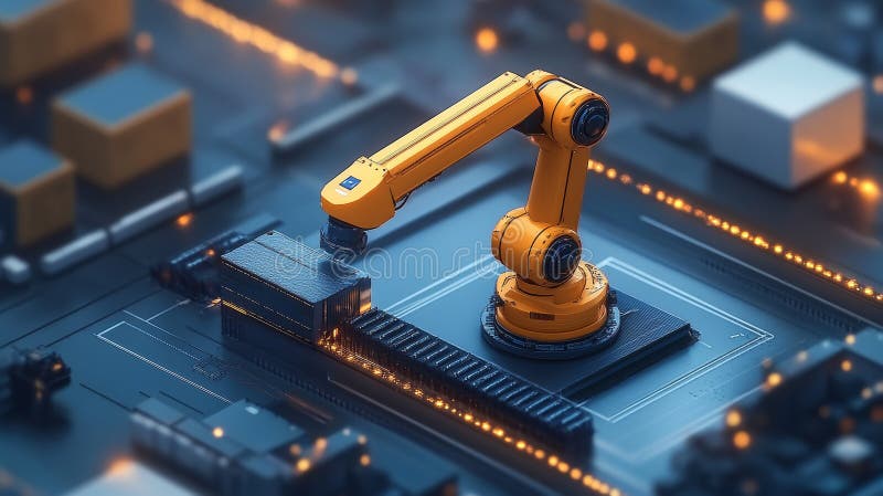 A Robot is Standing on a City Street Stock Illustration - Illustration ...