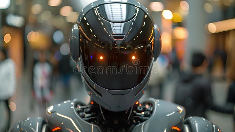 Robot Standing in Crowd of People Stock Footage - Video of futuristic ...