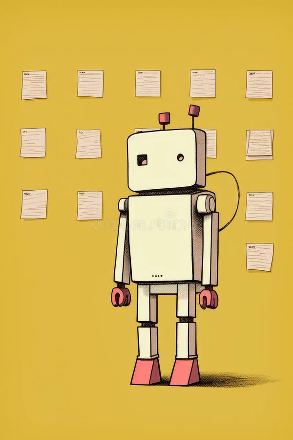 Robot is Standing Over Bowl of Food and Bowl of Vegetables. Generative ...