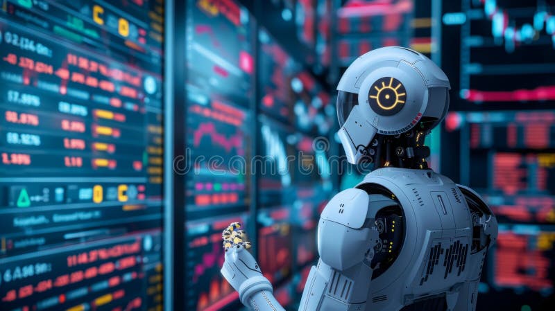 Robot Standing in Front of Wall Stock Image - Image of concept, metal ...