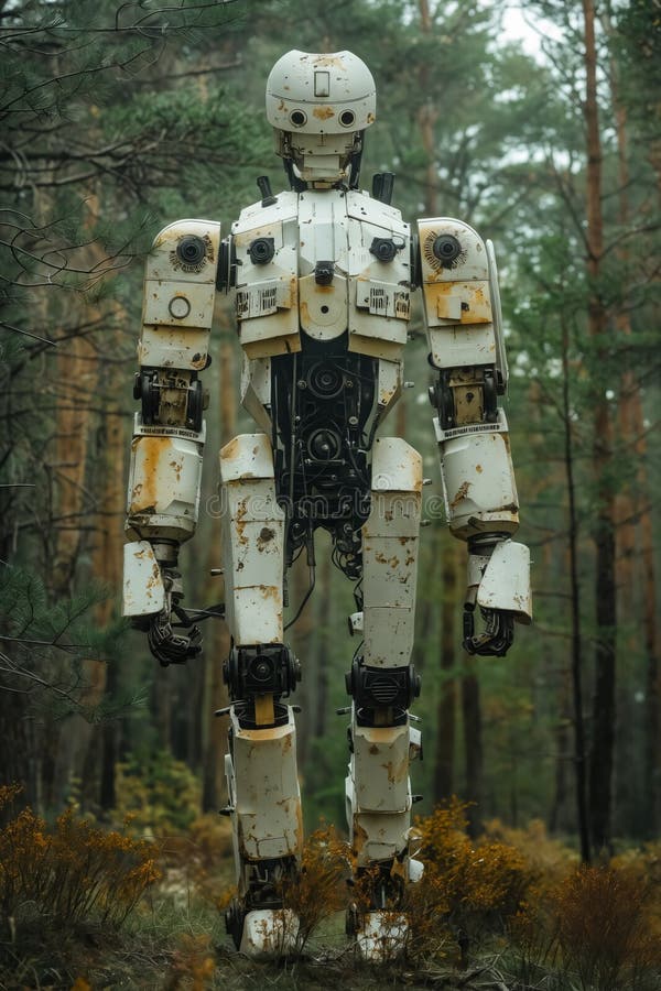 Robot Standing Forest Trees Background Stock Photos - Free & Royalty ...