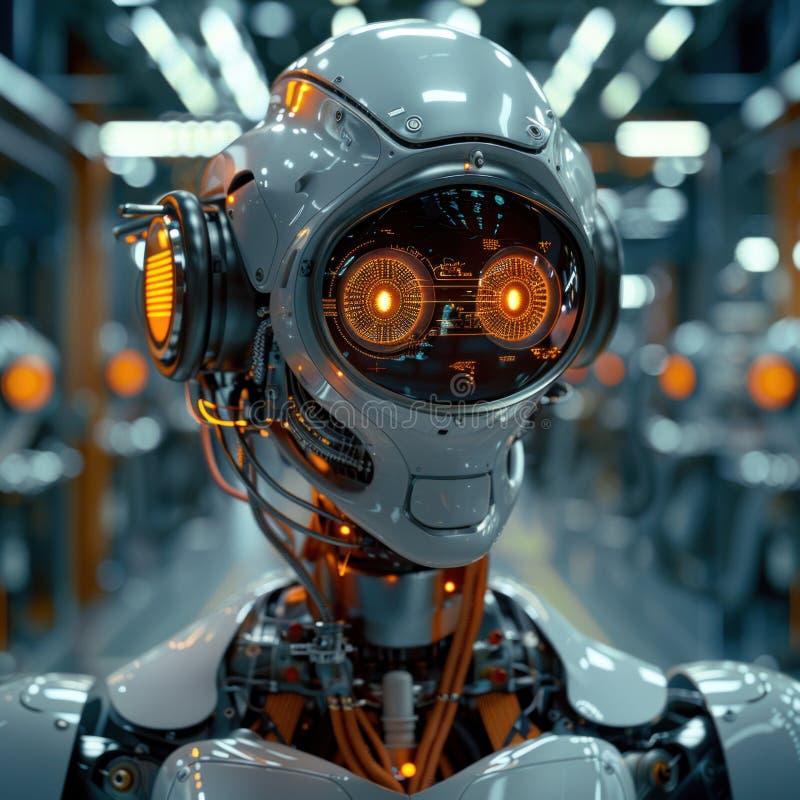 Robot Standing in Room stock photo. Image of humanoid - 310454448