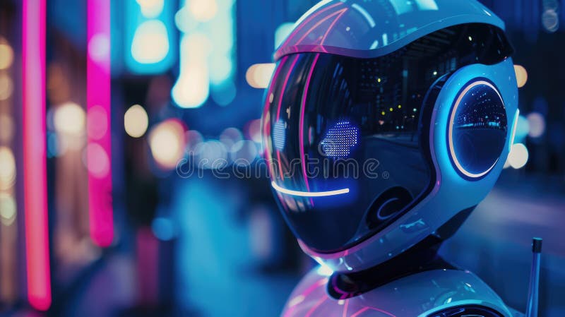 A Robot Standing in the Street, Suitable for Sci-fi or Futuristic ...