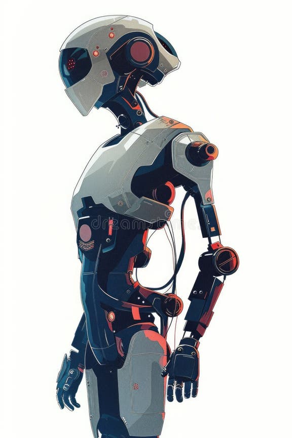 A Robot Standing Upright with Its Hands Placed on Its Hips, Possibly in ...