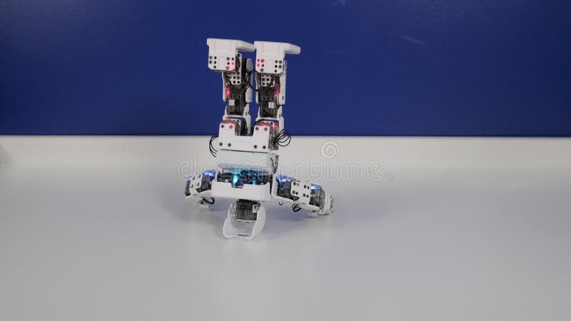 Robot Doing Squat Exercise. Squat Robot Foot. High Technology Concept ...