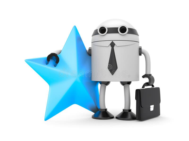 Robot with star stock illustration. Illustration of proposal - 43765409