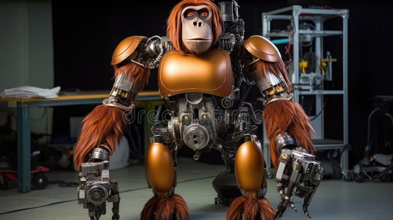 Robot Steampunk Monkey. AI Illustration Stock Illustration - Illustration of animal, character ...