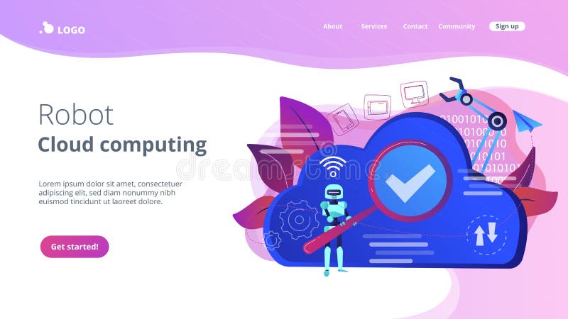 Cloud Robotics Concept Vector Illustration. Stock Vector - Illustration ...