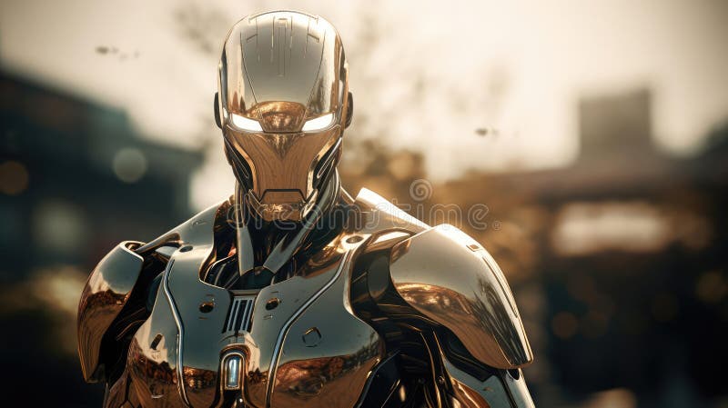 Robot superhero in motion stock photo. Image of robotic - 293560758