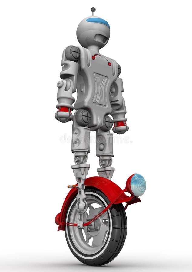 Robot sur le monocycle illustration stock. Illustration du intelligence ...