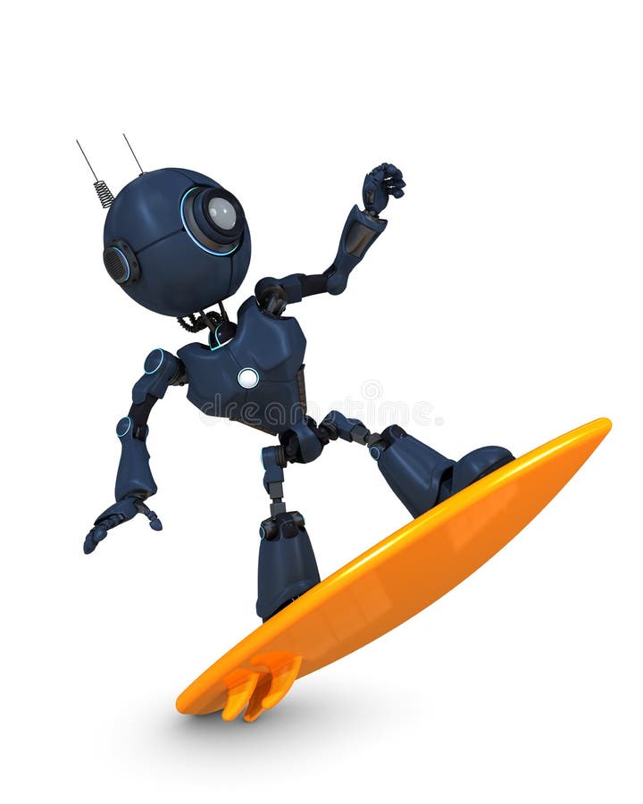 Robot Surfing on Credit Card Stock Illustration - Illustration of sale ...