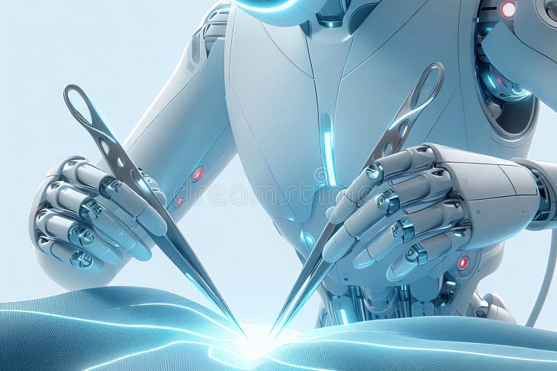 A Robot Surgeon Performs Operations Stock Illustration - Illustration ...