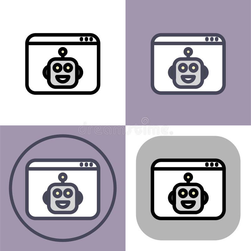 Robot Symbol - Artificial Intelligence Icon Stock Illustration ...