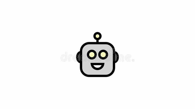 Robot Symbol - Artificial Intelligence Icon Animation Stock Video ...