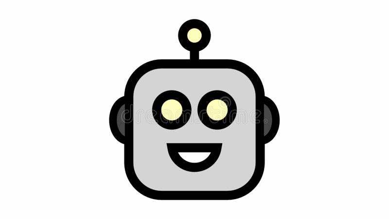 Robot Symbol - Artificial Intelligence Icon Animation Stock Video ...