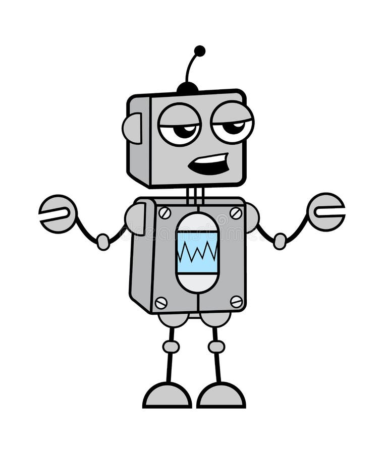 Robot Talking Unamused Face Cartoon Stock Illustration - Illustration ...