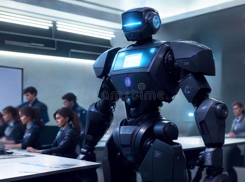 Robot Teacher Artificial Intelligence Machine Learning in Classroom ...