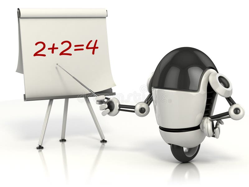 Robot Teaching Math 3d Illustration Stock Illustration - Illustration ...