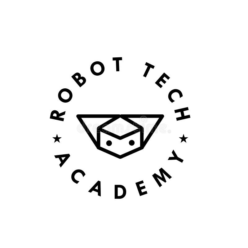 Robot Tech Academy Logo Design Template Stock Vector - Illustration of ...