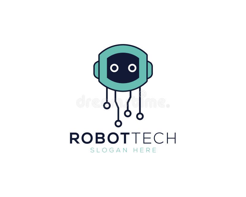Modern Robot Tech Logo Design Stock Vector - Illustration of ...