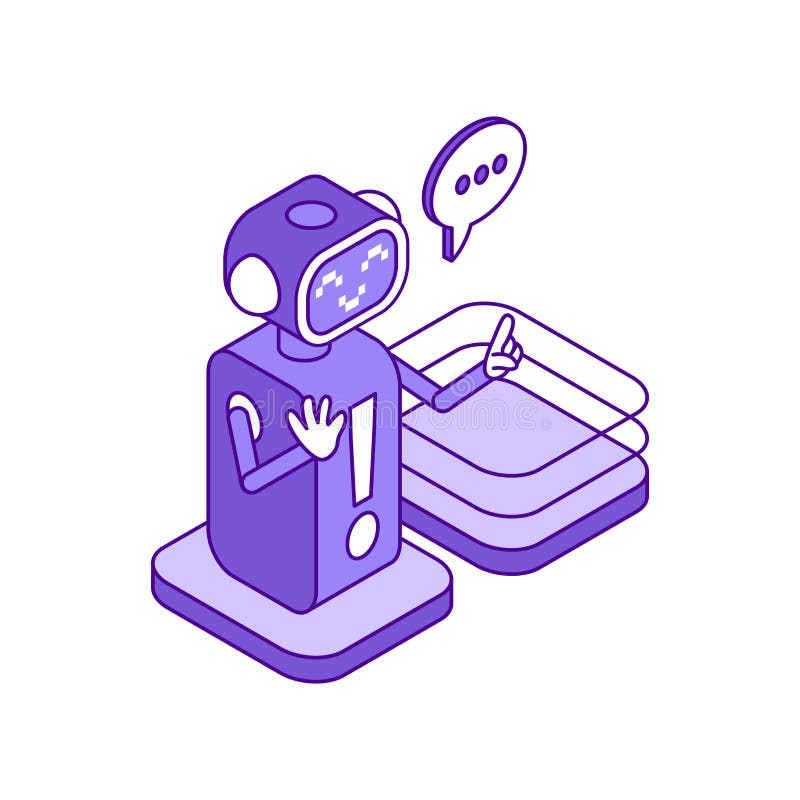 Robot Technical Support Composition Stock Vector - Illustration of ...