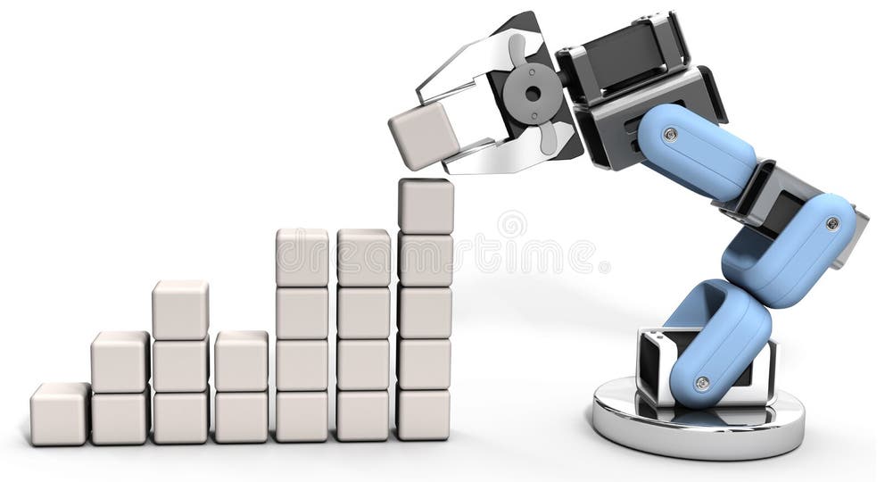 Robot Technology Business Data Chart Stock Illustration - Illustration ...