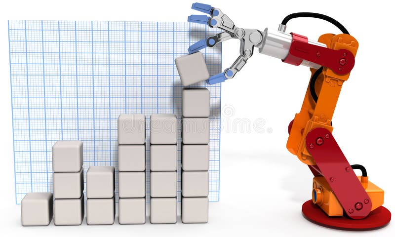 Robot Technology Business Growth Chart Stock Illustration ...