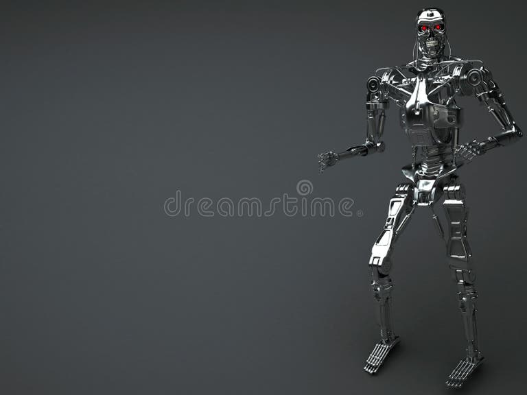 Robot terminator stock illustration. Illustration of character - 34845627