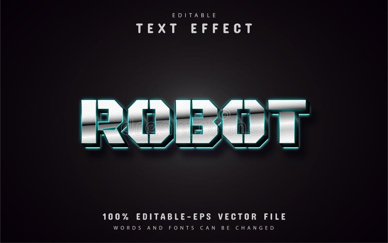 Robot text effect stock vector. Illustration of graphic - 256125869