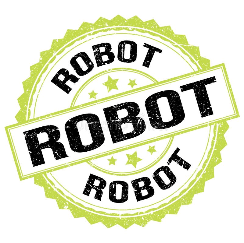 ROBOT Text on Green-black Round Stamp Sign Stock Illustration ...