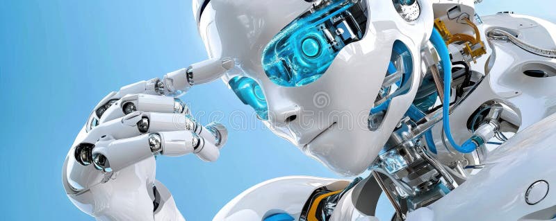 Robot Thinking Automatic Digital Computer Technology Stock Illustration ...