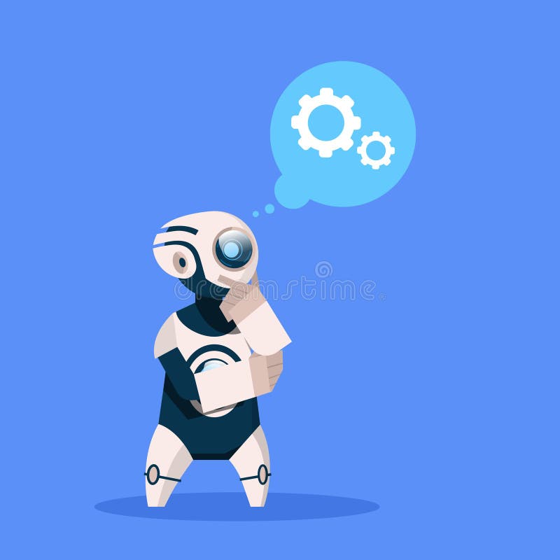 Robot Showing Stop Sign Cyborg Isolated on Blue Background Concept ... Robot Showing Stop Sign Cyborg Isolated on Blue Background Concept ...