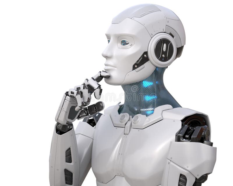 The robot thinks, thinker stock vector. Illustration of comic - 140326101