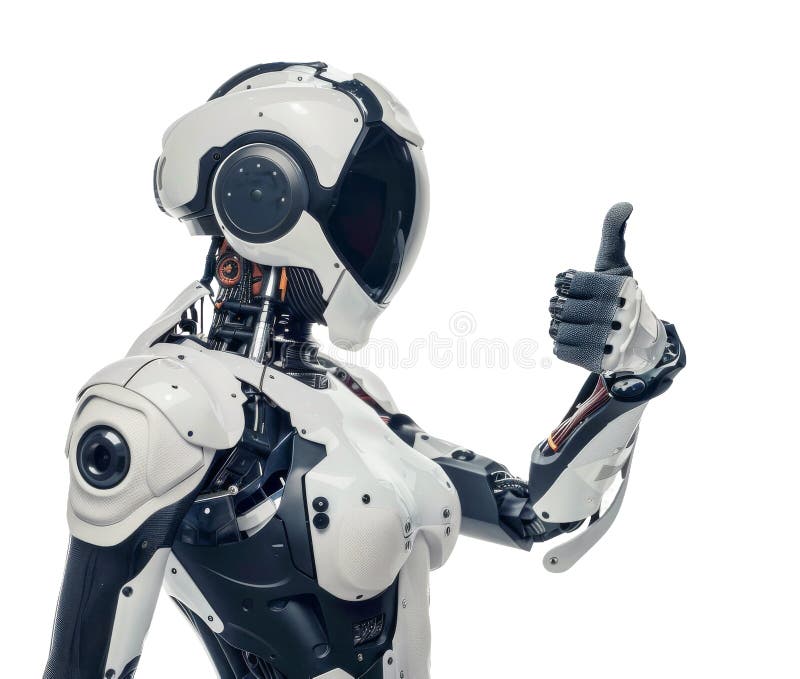 A Robot with a Thumbs Up Gesture Stock Illustration - Illustration of ...