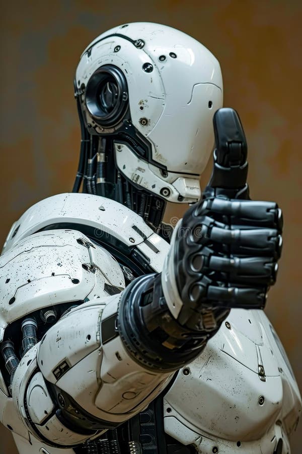 Robot with Thumbs Up Sign is Giving Thumps Up. Generative AI Stock ...