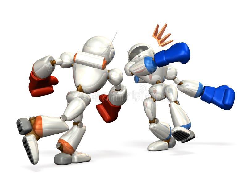 Robot To Knock Out the Enemy Stock Illustration - Illustration of ...