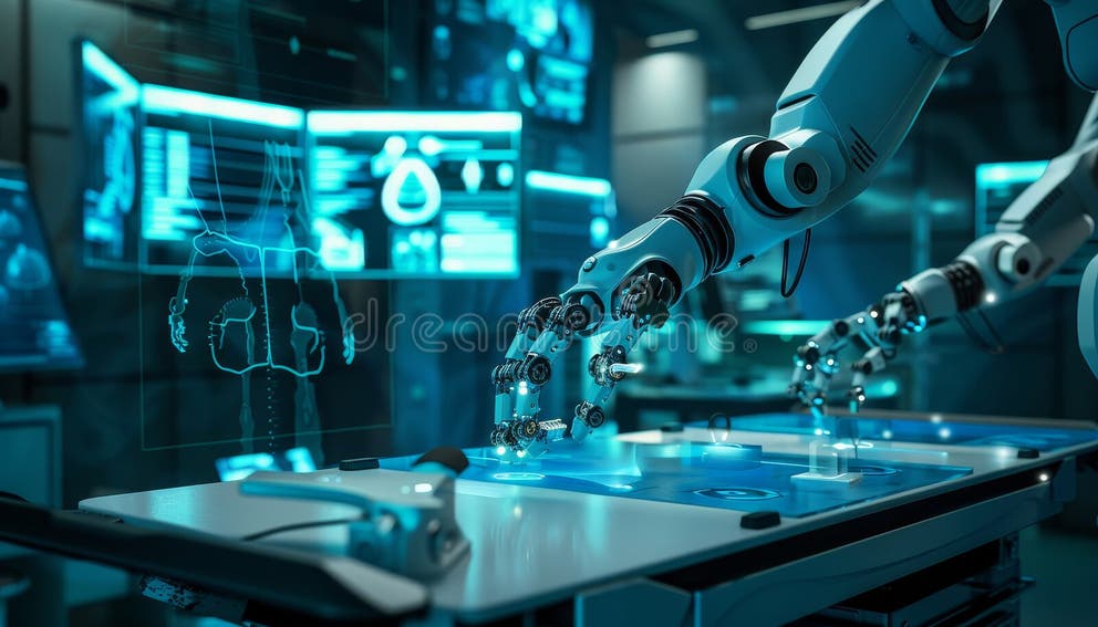 A Robot is Touching a Screen with a Human Figure on it by AI Generated ...