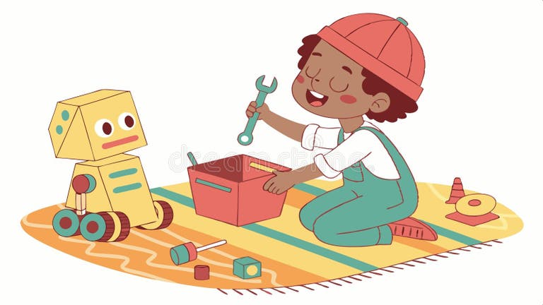 Robot Toy Assembly: Child Assembling a Robot Toy, Construction Play and ...