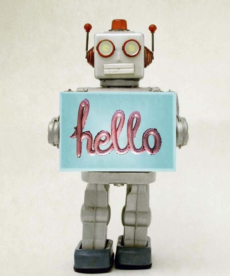 Robot Holding Welcome Sign Stock Photos - Free & Royalty-Free Stock ...